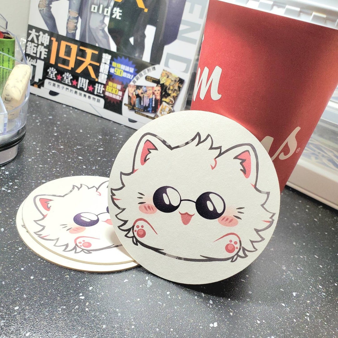 Kitty Coaster Anime Character Cute Fanart Drink Coaster - Etsy