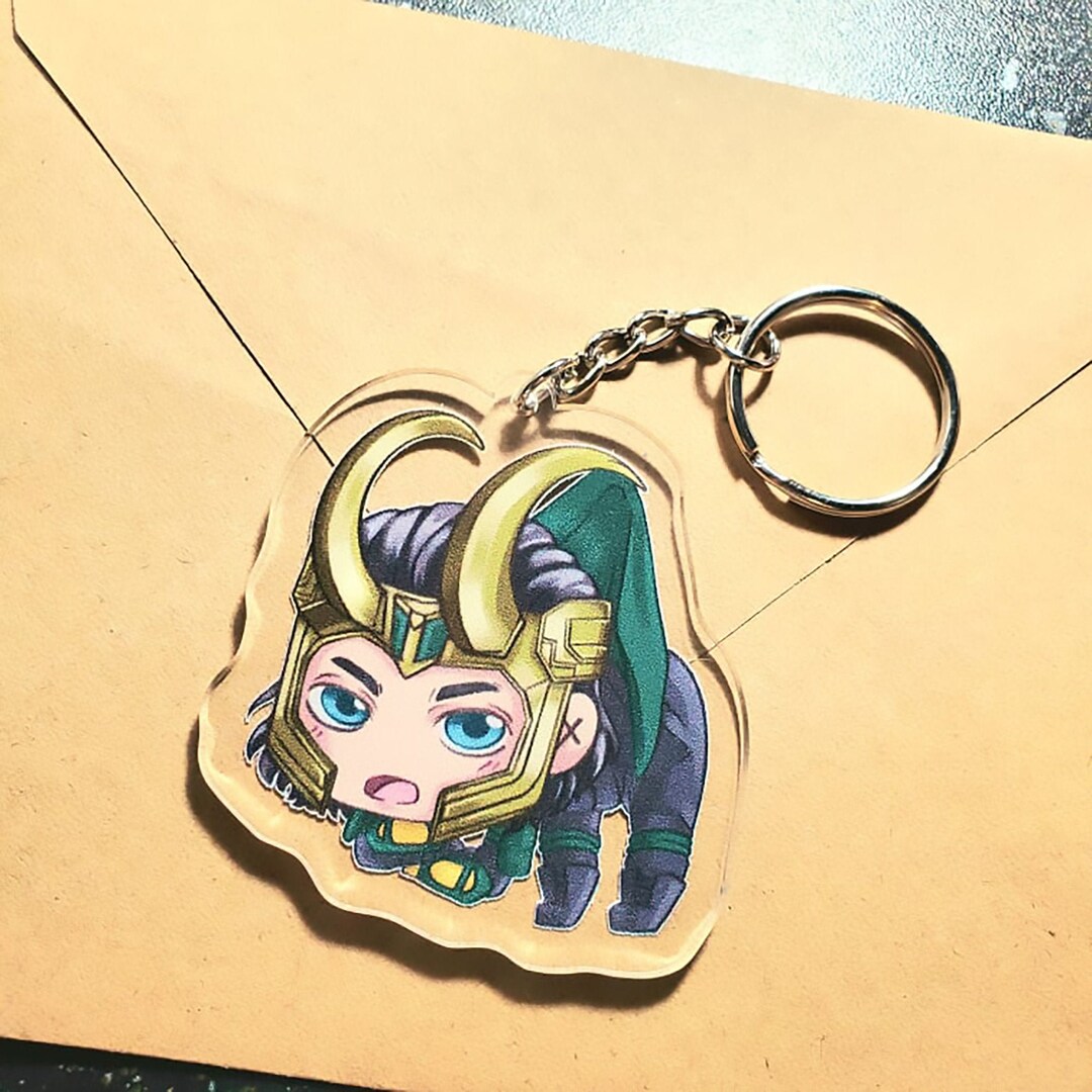 Pinched Character Acrylic Charm Double Sided Design Cute Hero Character ...