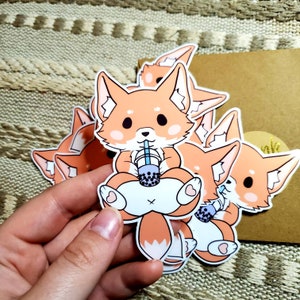 Cute Boba Fox Sticker Decal Perfect for Animal Lovers - Etsy