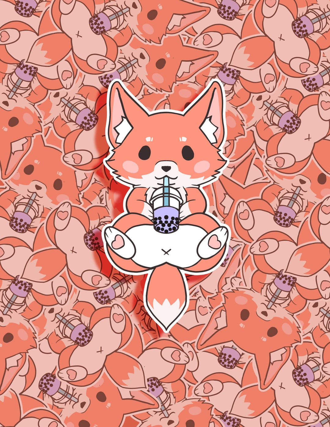 Cute Boba Fox Sticker Decal Perfect for Animal Lovers - Etsy