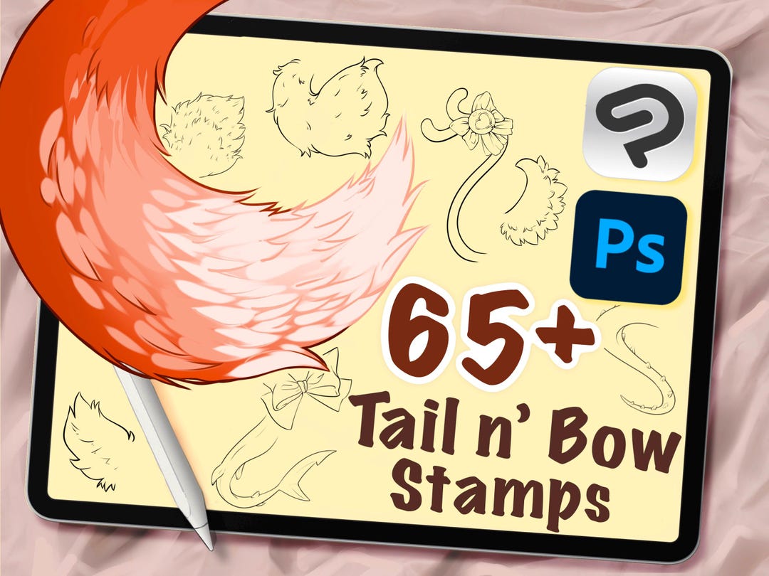 65 Tail N’ Bow Stamps for Photoshop/clip Studio Paint: Anime Manga ...