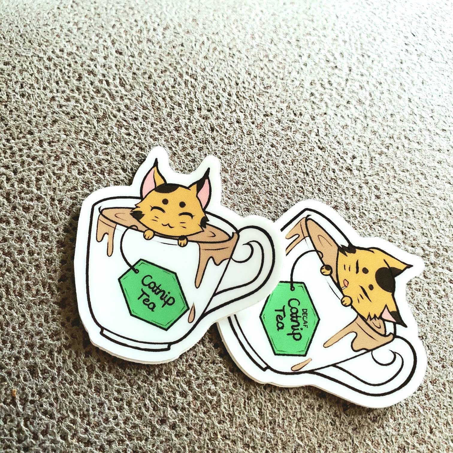 Cute Cat Tea Cup Sticker Decal Perfect for Cat and Tea - Etsy UK