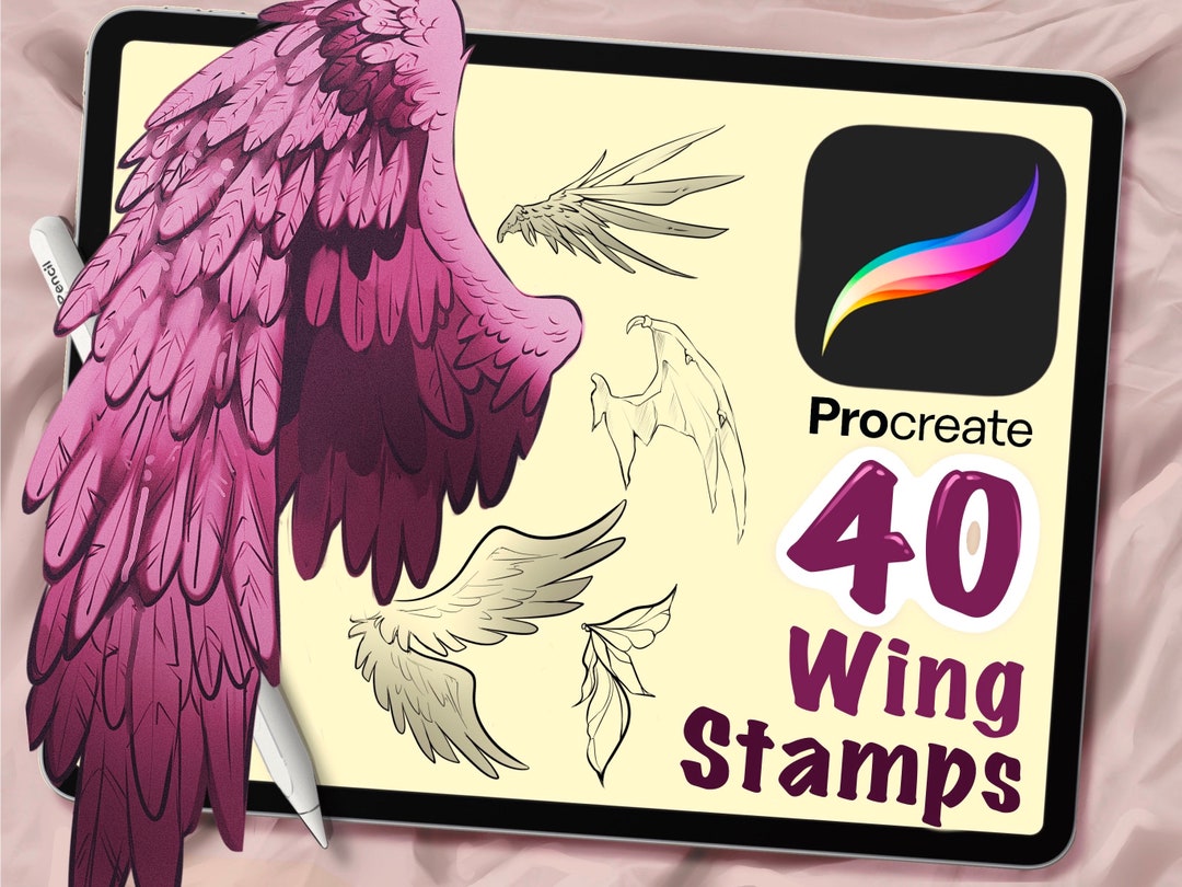 40 Wing Procreate Stamps, Procreate Brushes, Digital Art Assistance ...