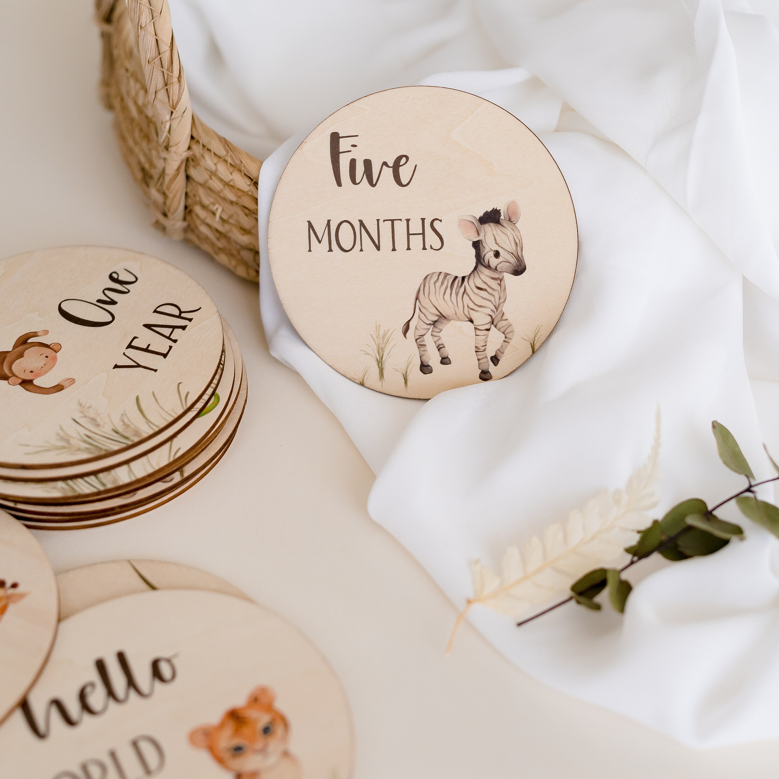 Baby Monthly Milestone Disc - Baby Animals - Etsy