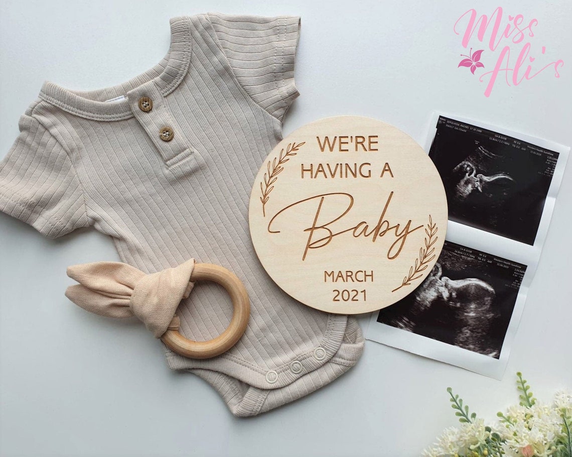 We're Having A Baby Sign Pregnancy Announcement Wooden | Etsy