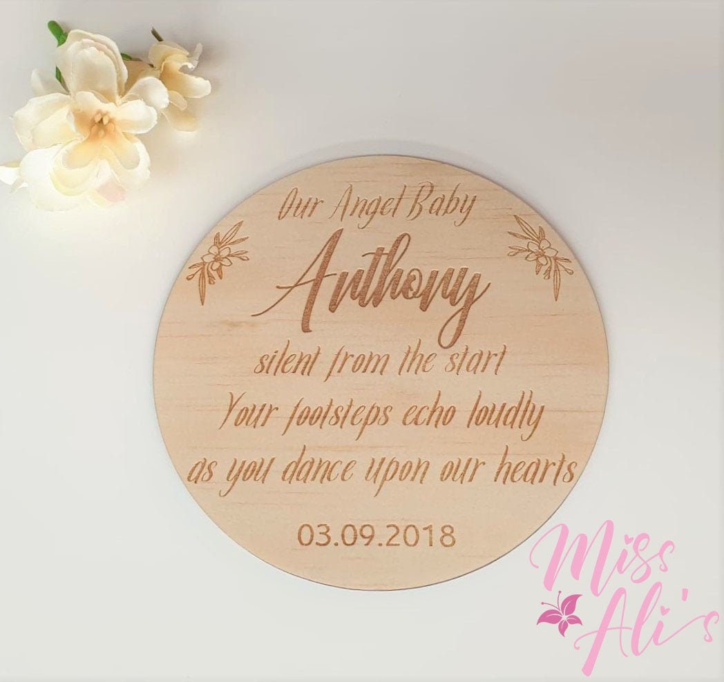 Baby Memorial Plaque Personalised Memorial Plaque Angel | Etsy