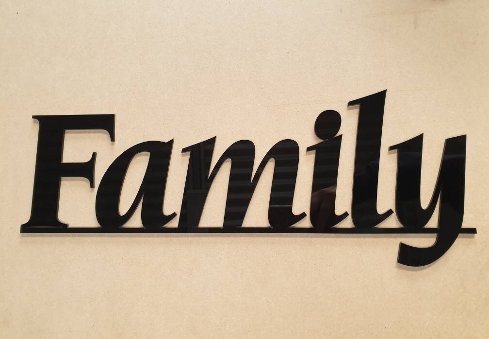 Family Acrylic Wall Sign Family Wall Art Family Word Sign | Etsy