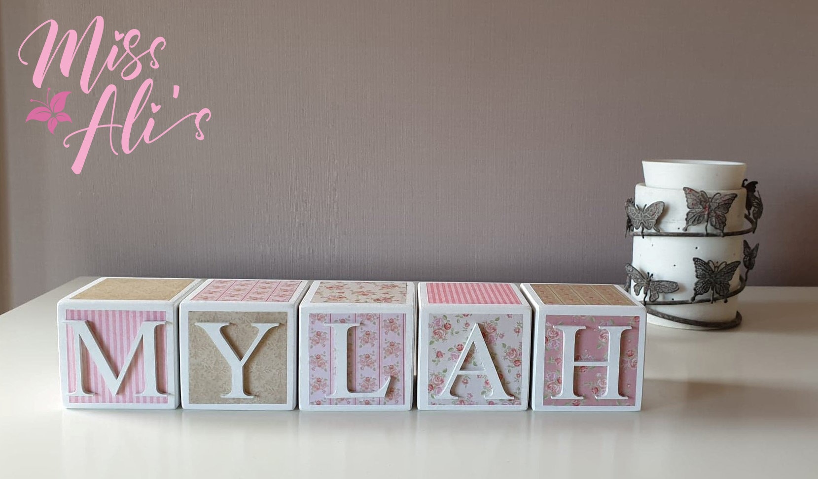 Personalised Wooden Name Blocks SHABBY CHIC | Baby Name Blocks | Baby ...