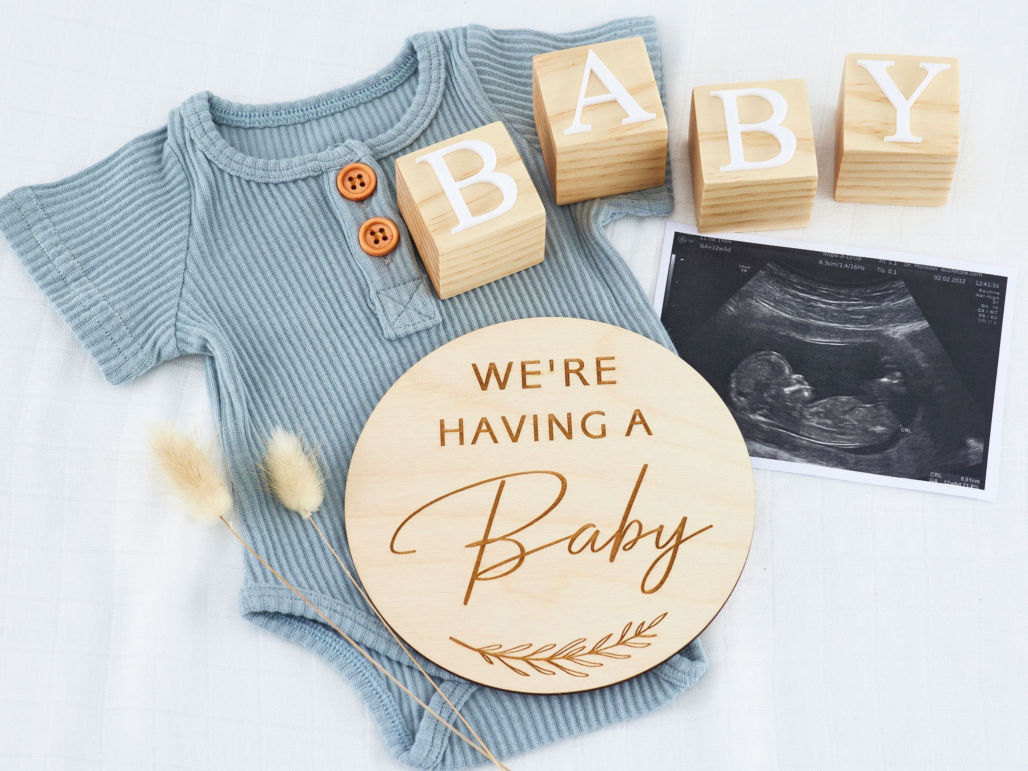 We're Having A Baby Sign Pregnancy Announcement Wooden | Etsy