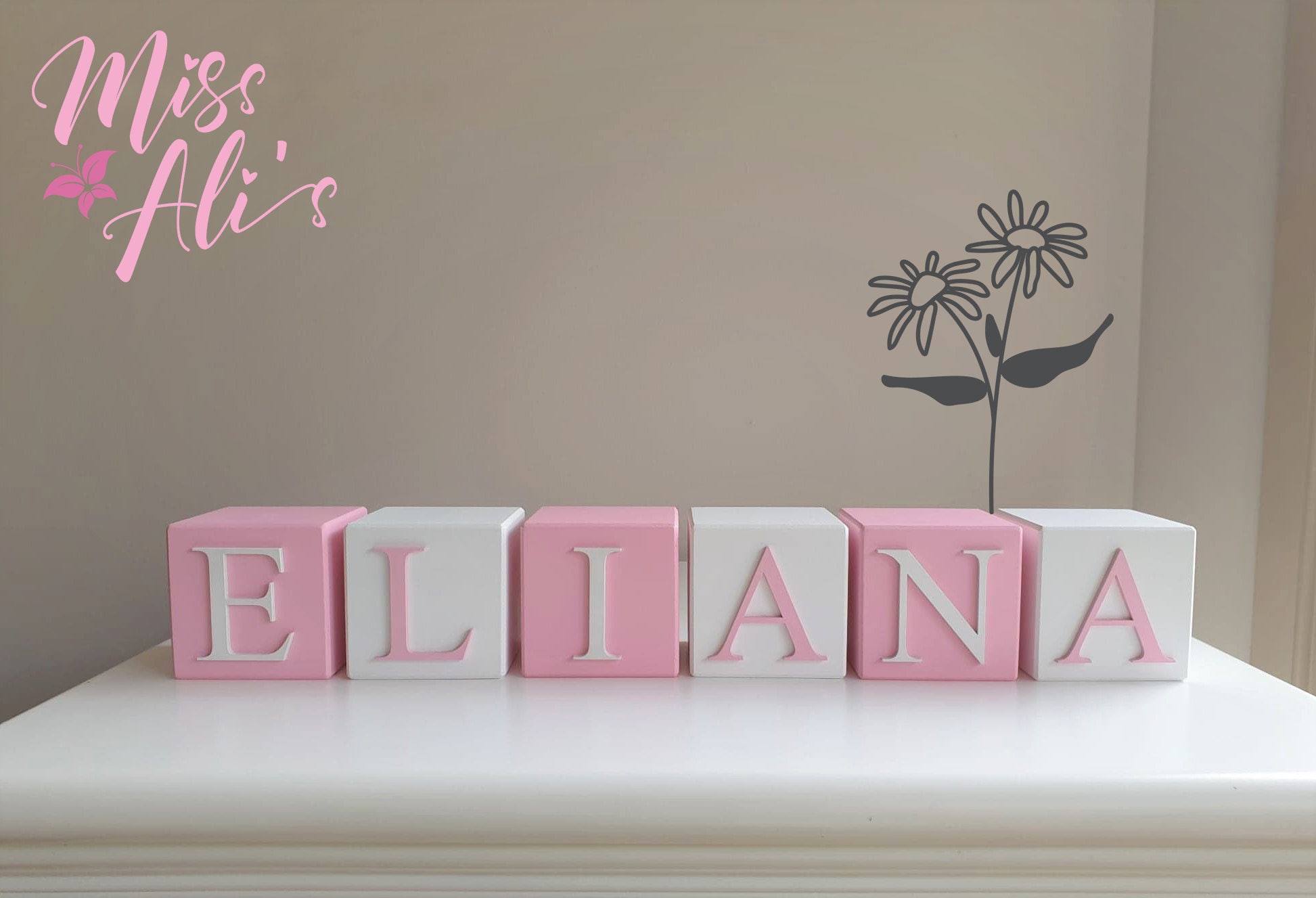 Personalised Wooden Name Blocks Alternating Colours Baby - Etsy