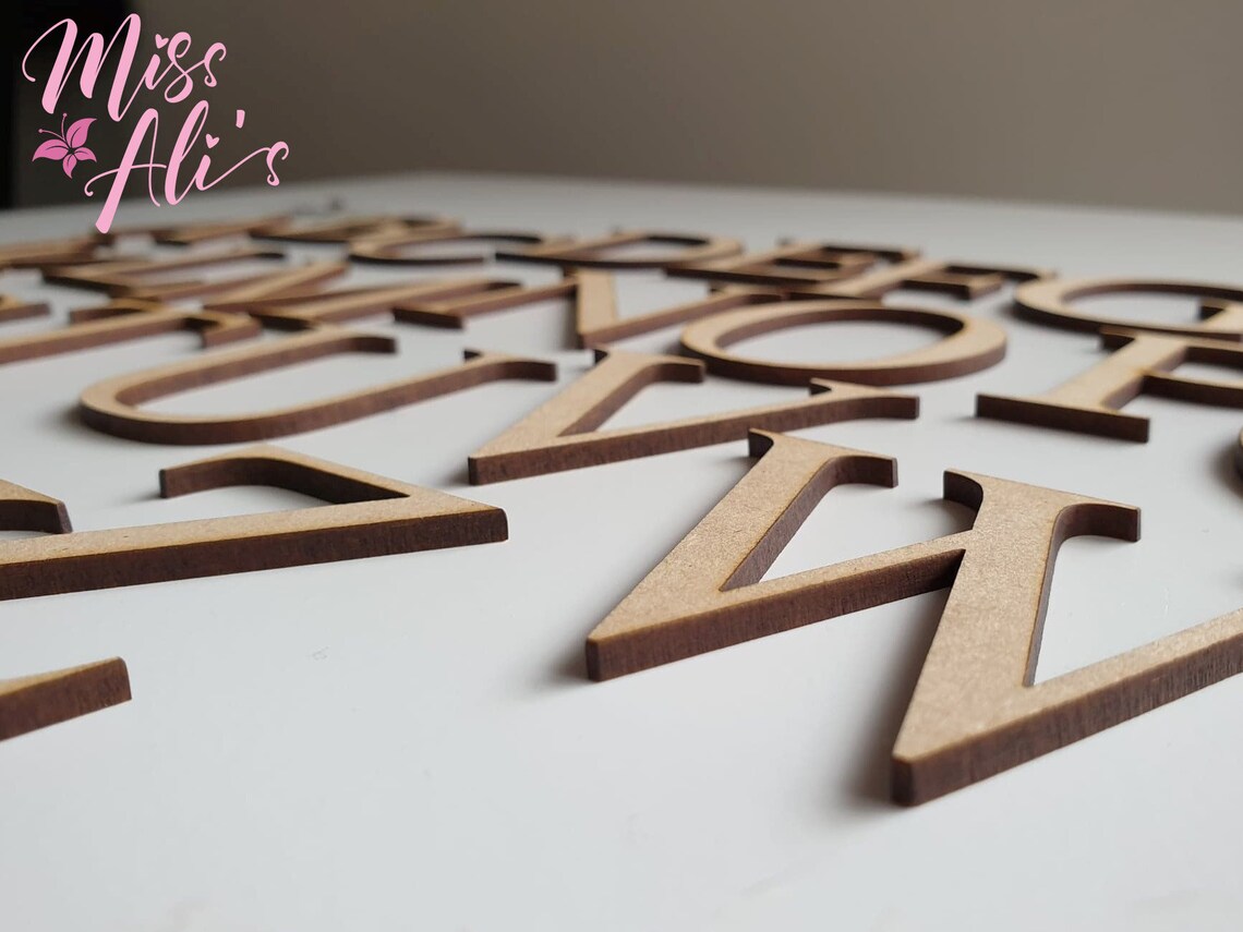 MDF Wooden Letters | Large Letters | Laser Cut MDF 3MM | 12cm 15cm 20cm ...
