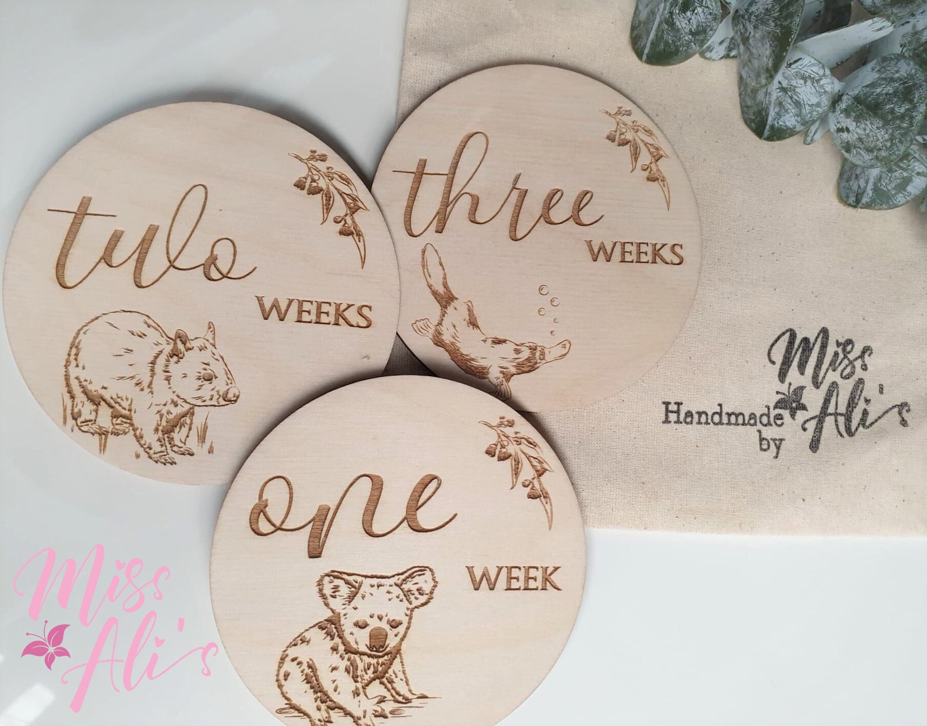 Baby Milestone Disc Australian Animals New Baby Gift | Etsy