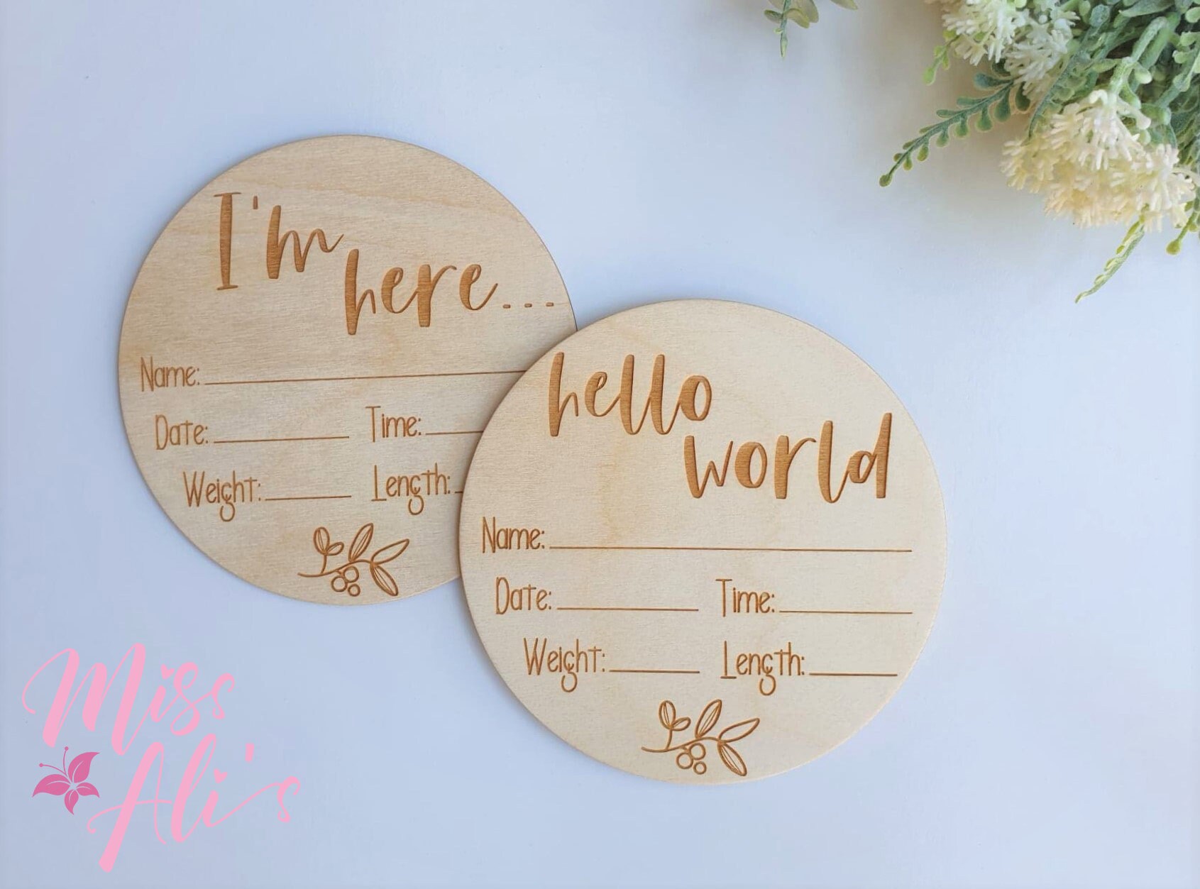 Birth Announcement Plaque Wooden Baby Announcement | Etsy