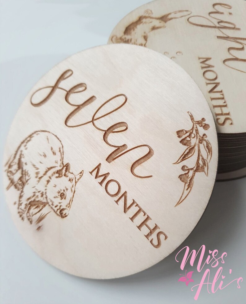 Baby Milestone Disc Australian Animals New Baby Gift | Etsy