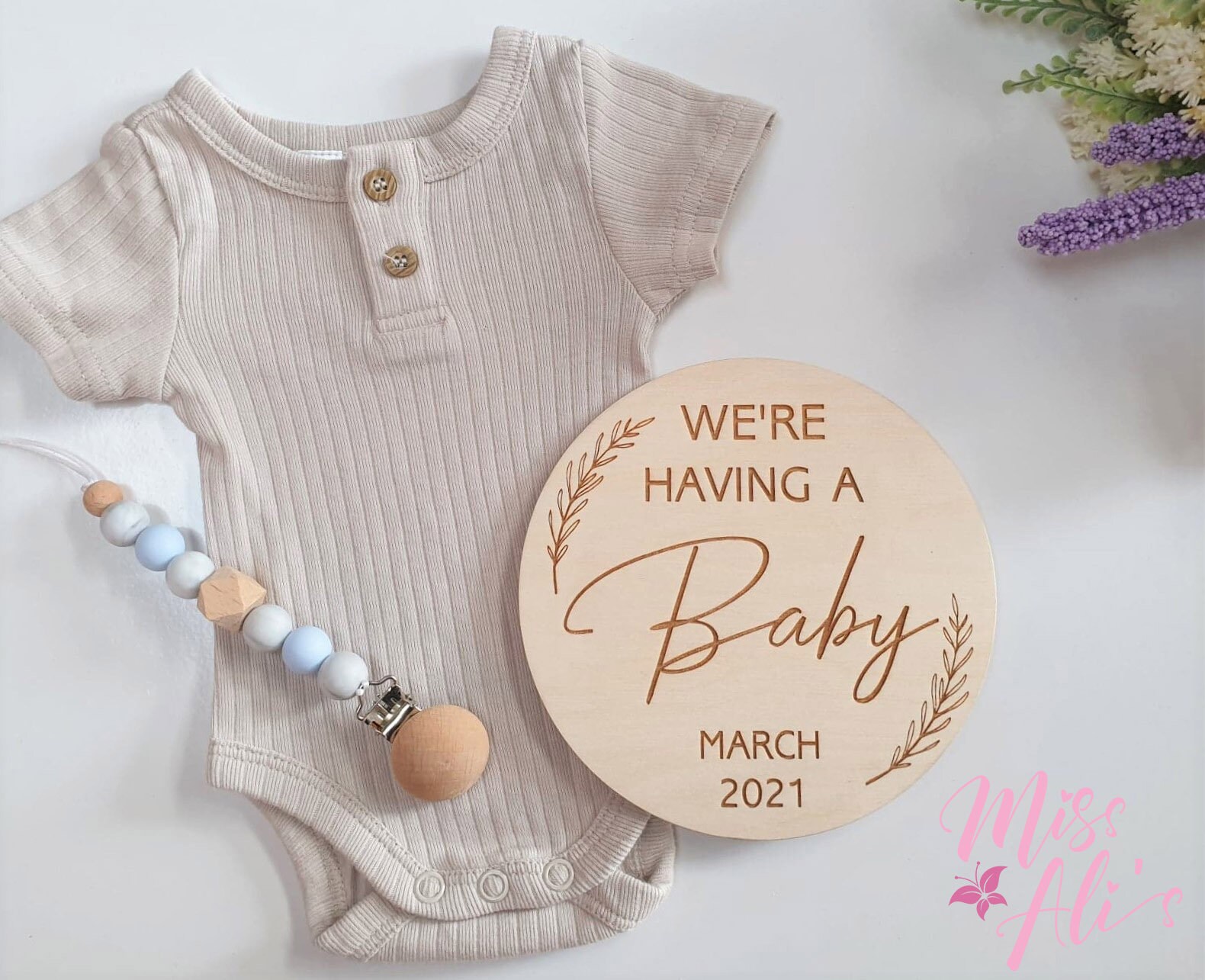 We're Having A Baby Sign Pregnancy Announcement Wooden | Etsy