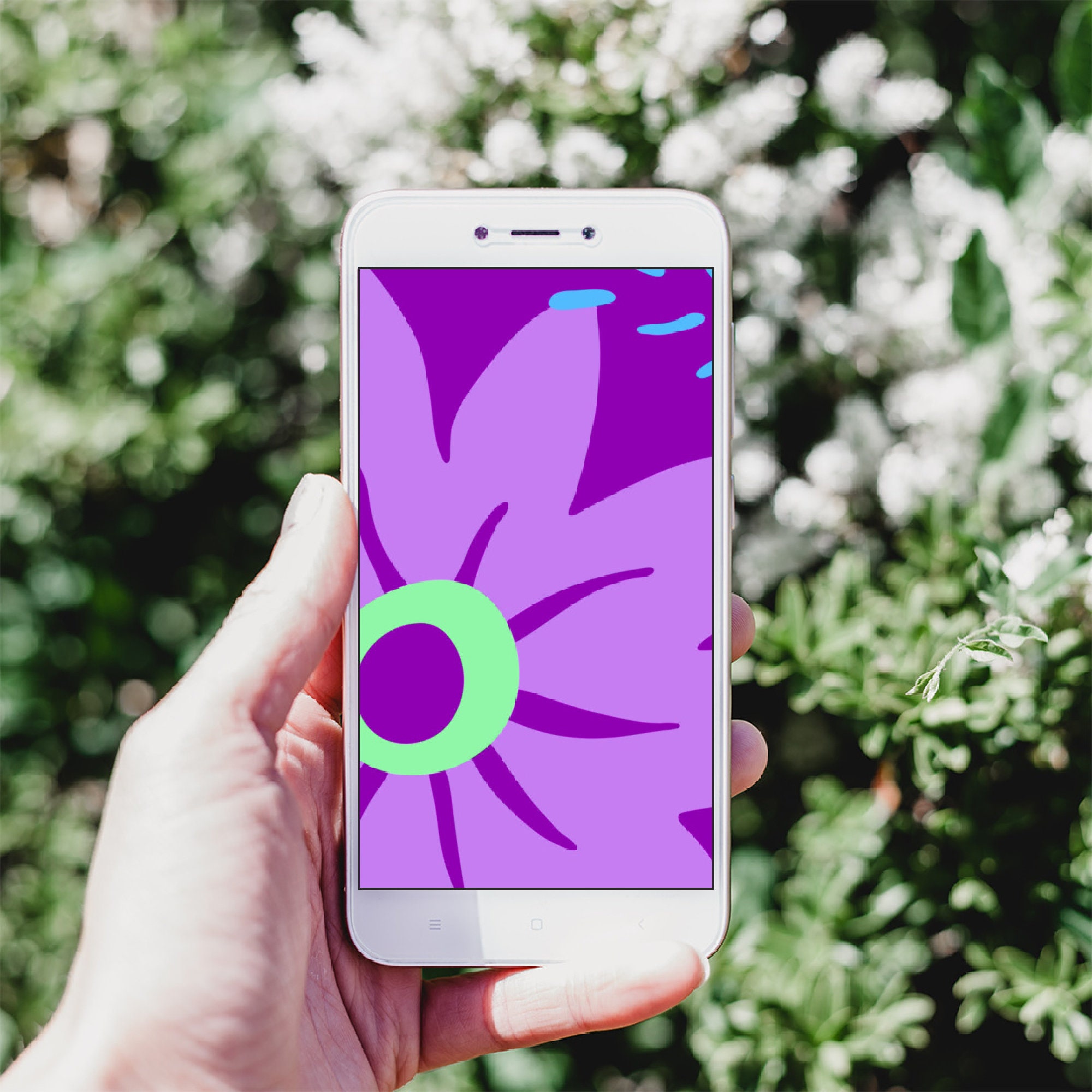 Purple Flower Phone Wallpaper Digital Lockscreen - Etsy