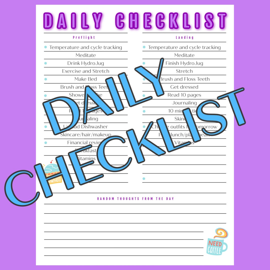 Daily Checklist Preflight and Landing - Etsy