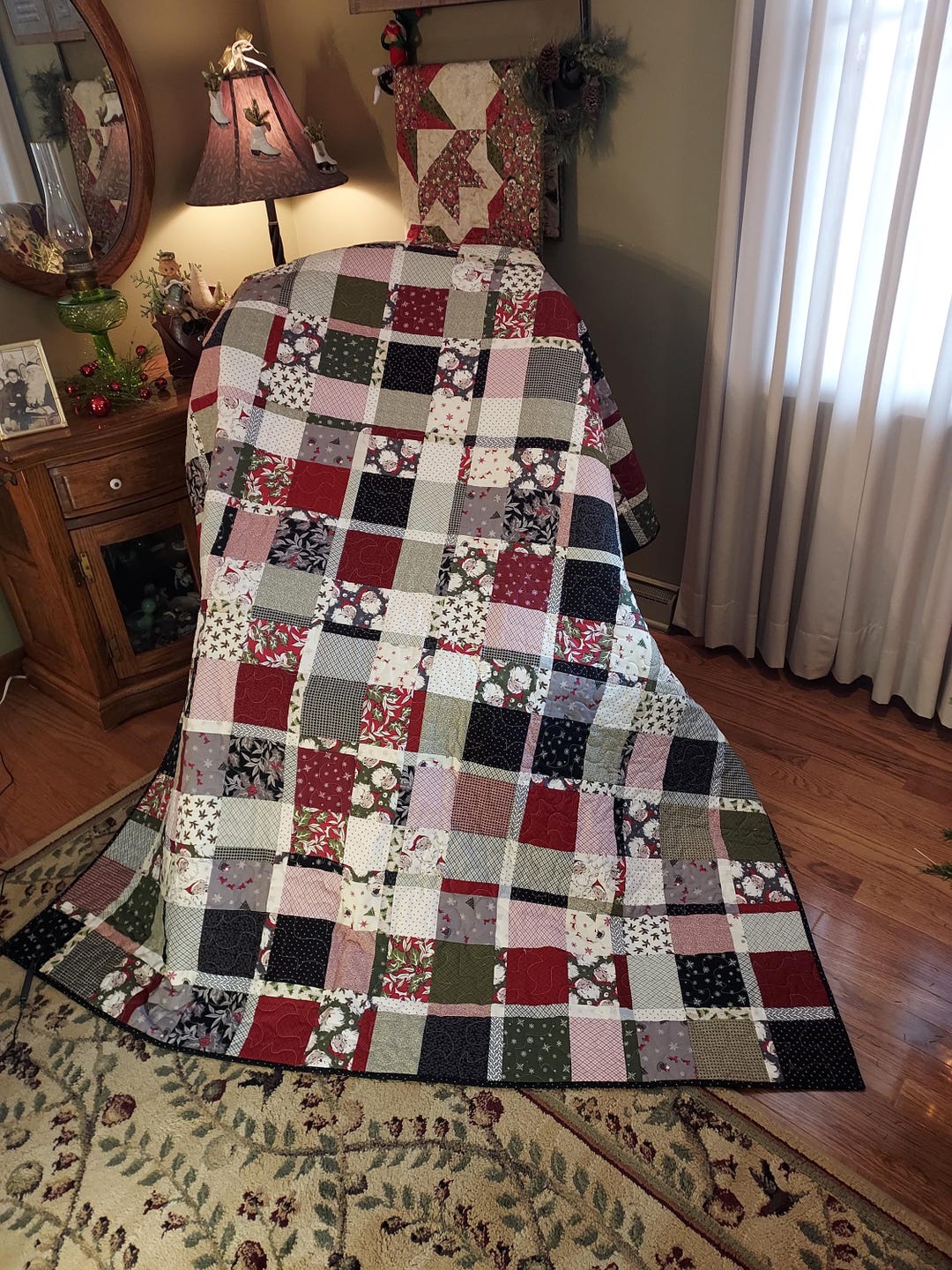 Plaidish Christmas Quilt - Etsy