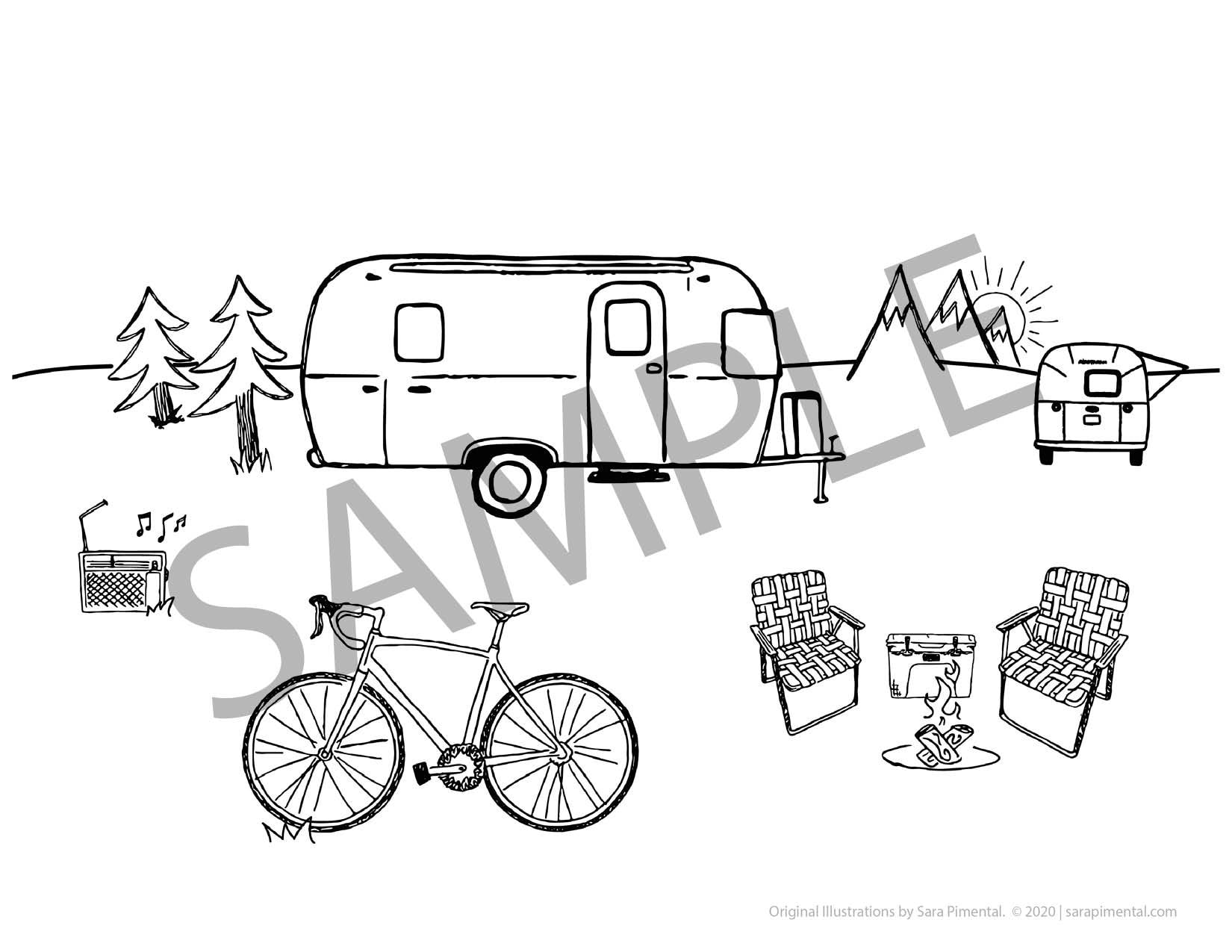 Camping Coloring Page Printable Outdoor Adventure Coloring Sheet ...