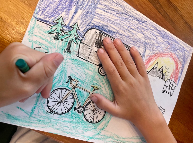 Camping Coloring Page - Printable Outdoor Adventure Coloring Sheet ...