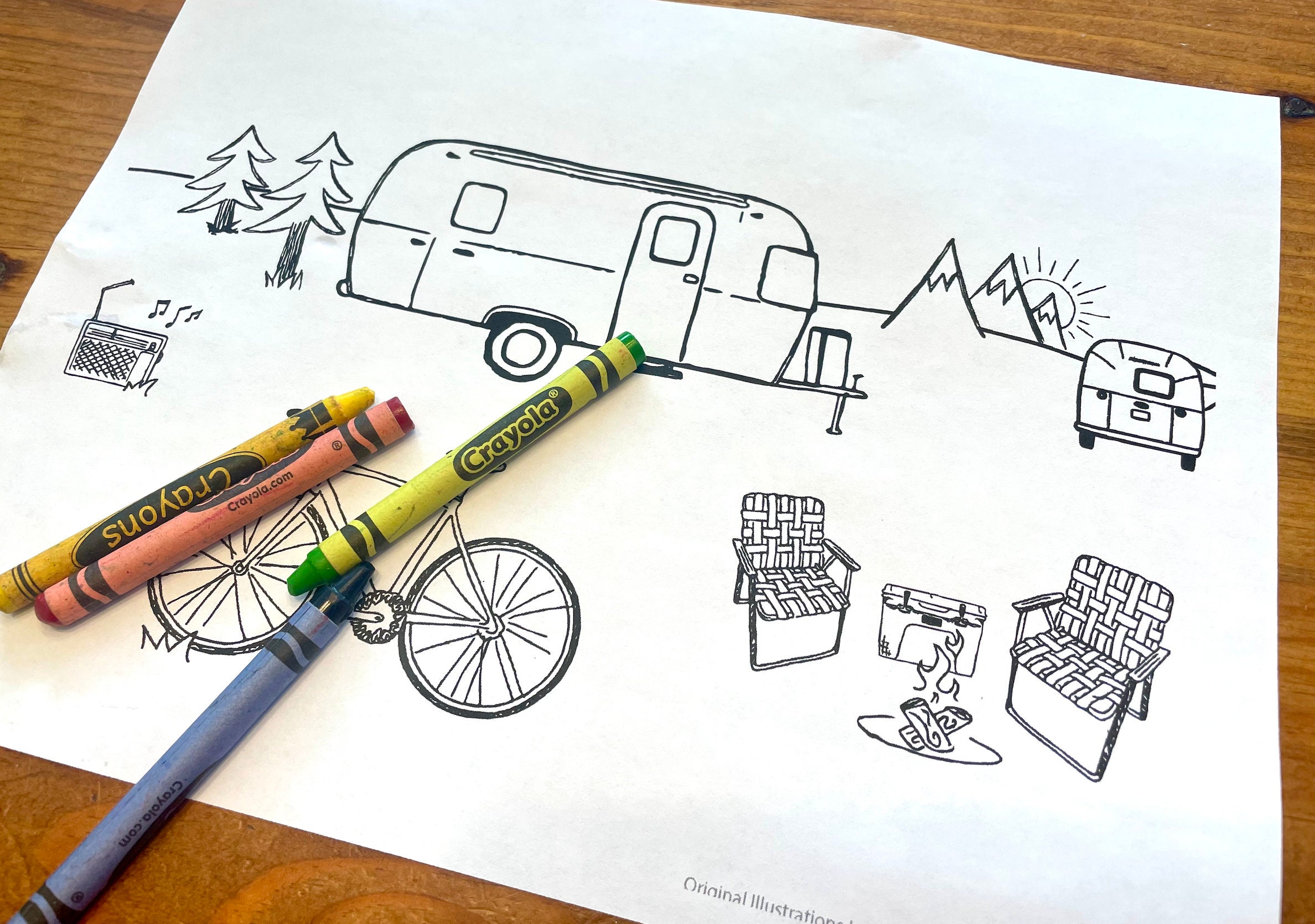 Camping Coloring Page - Printable Outdoor Adventure Coloring Sheet ...