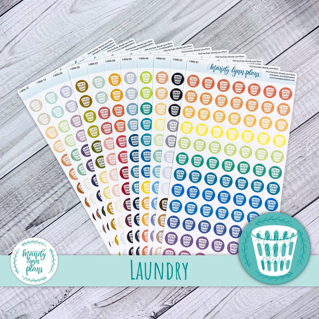 Laundry Basket Planner Stickers: Functional Icon Stickers - Etsy