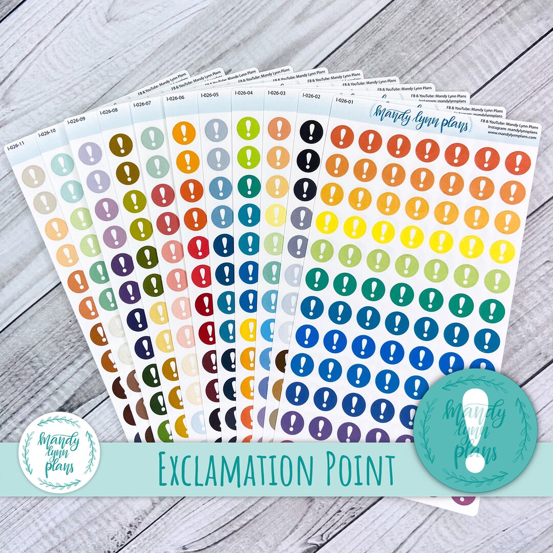 Exclamation Point, Exciting, Don't Forget, Important || 84 Removable ...