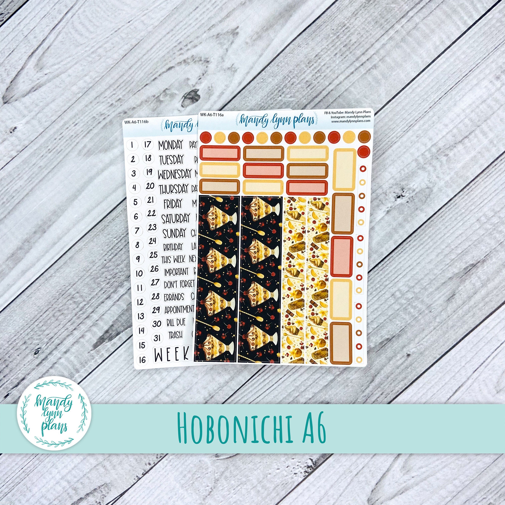 Stickers Removable Matte Stickers WK-A6-T113 Hand Lettered Abstract ...