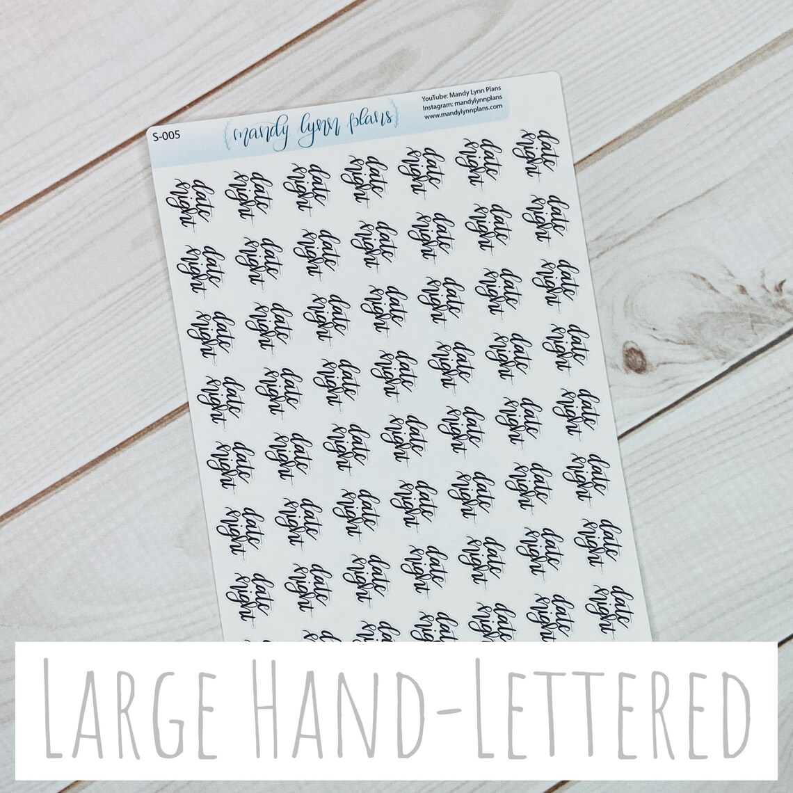 Date Night Script Stickers Removable White Matte or Clear | Etsy