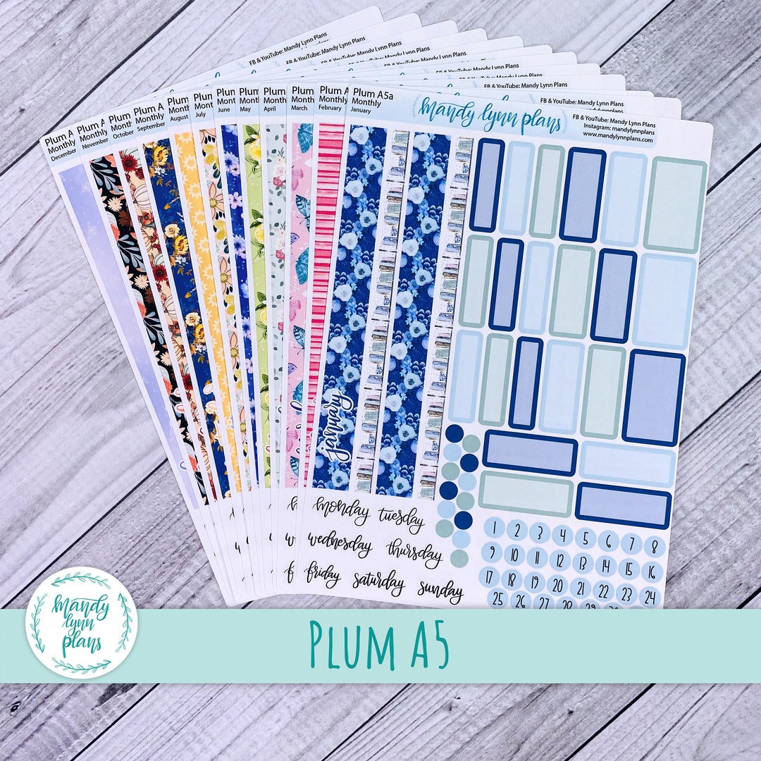 Plum Paper A5 Planner Stickers: 12 Month Mega Kit - Etsy