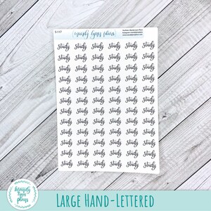 Study Script Stickers Removable White Matte or Clear Matte Stickers Hobonichi Cousin, Weeks, and ...