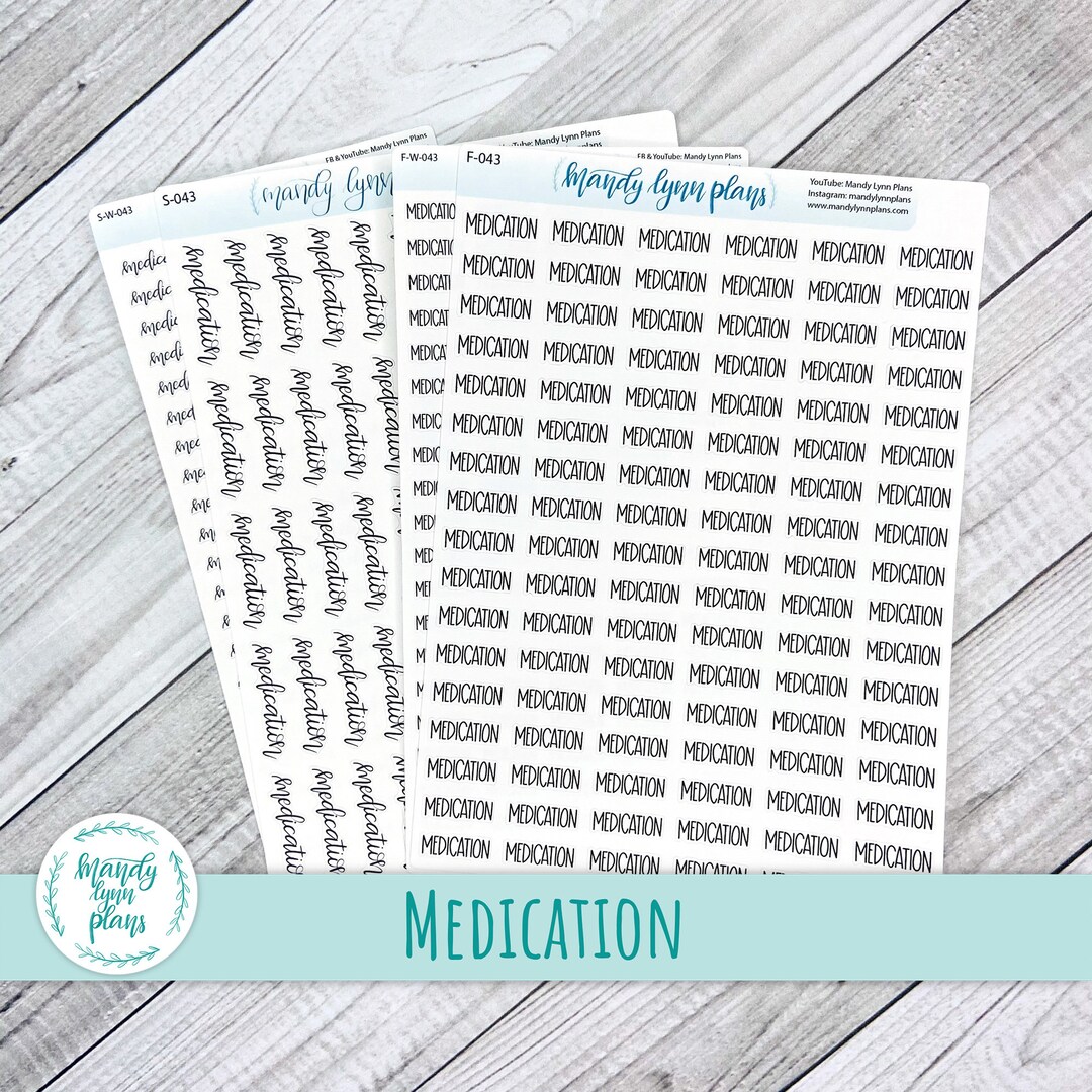 Medication Script Stickers Removable White Matte or Clear - Etsy