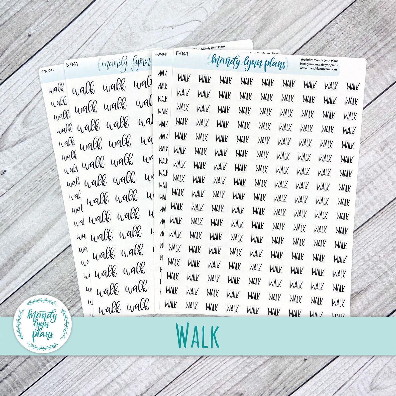 Walk Script Stickers Removable White Matte or Clear Matte - Etsy