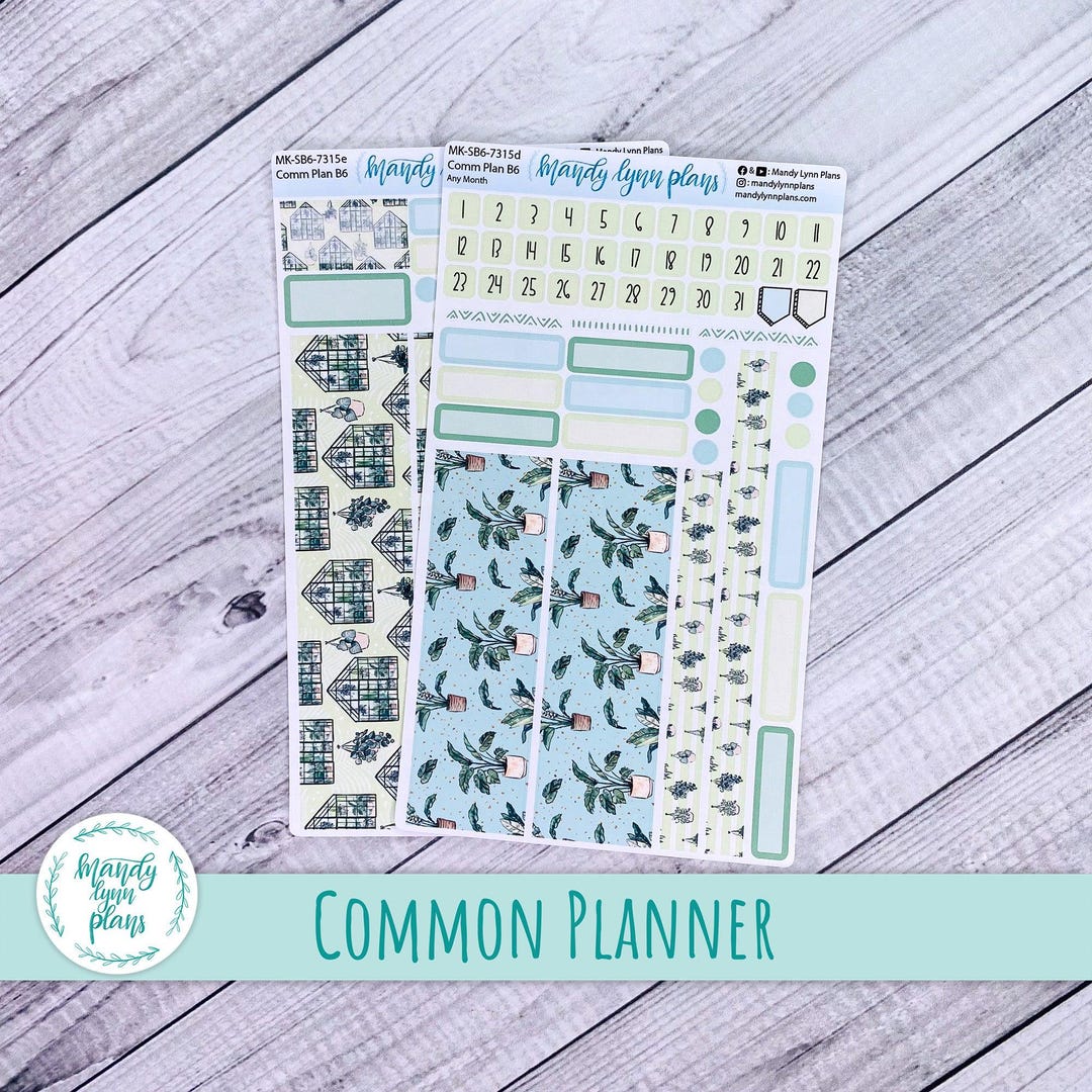 Any Month Common Planner Monthly Kit || Green Thumb || 315 - Etsy