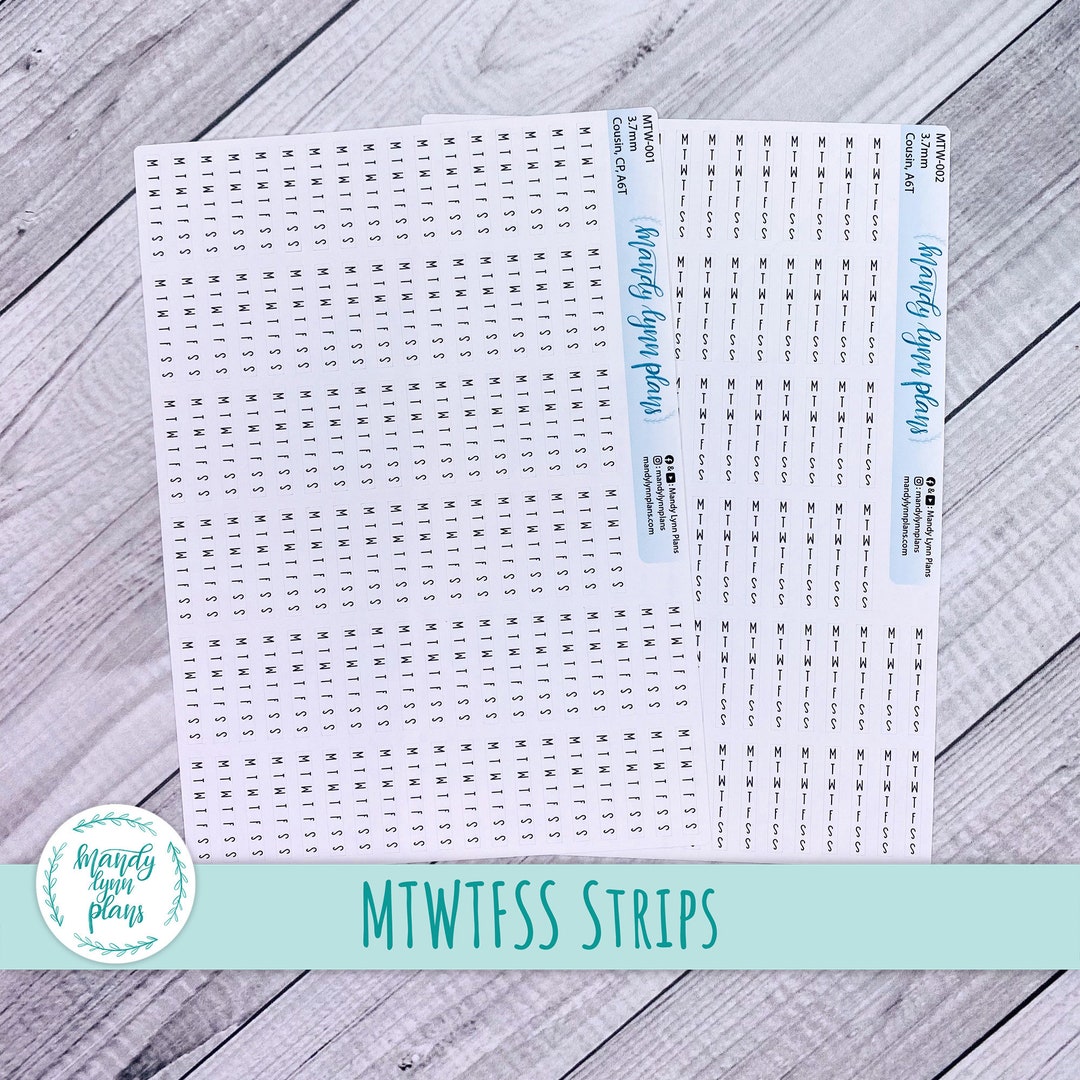 MTWTFSS Weekly Strips - Horizontal and Vertical || Multiple Sizes ...