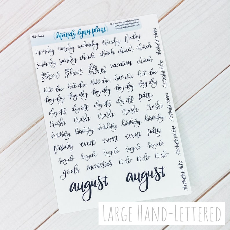 August Monthly Scripts Sheet Hobonichi Cousin Weeks and | Etsy