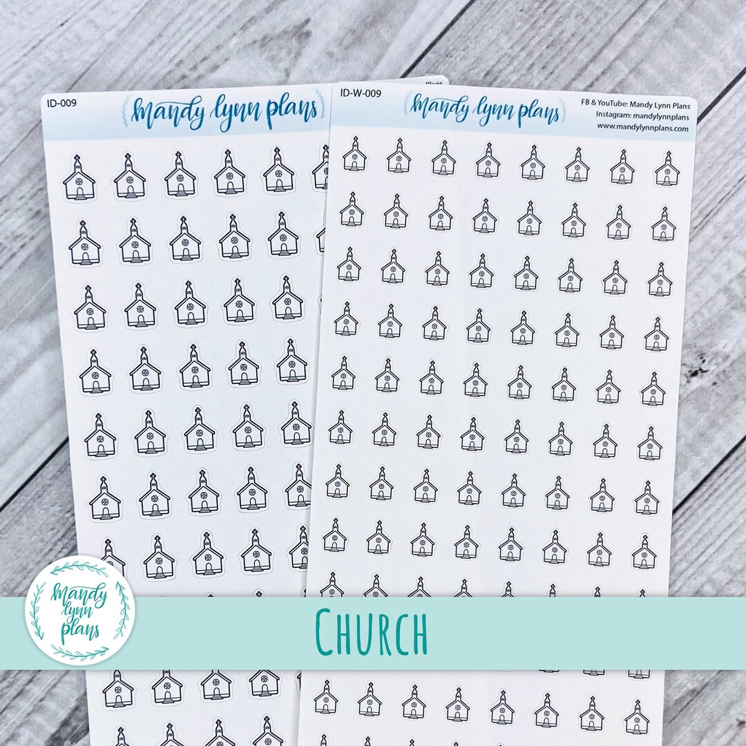 Church, Worship Planner Doodle Stickers || Removable White Matte or ...