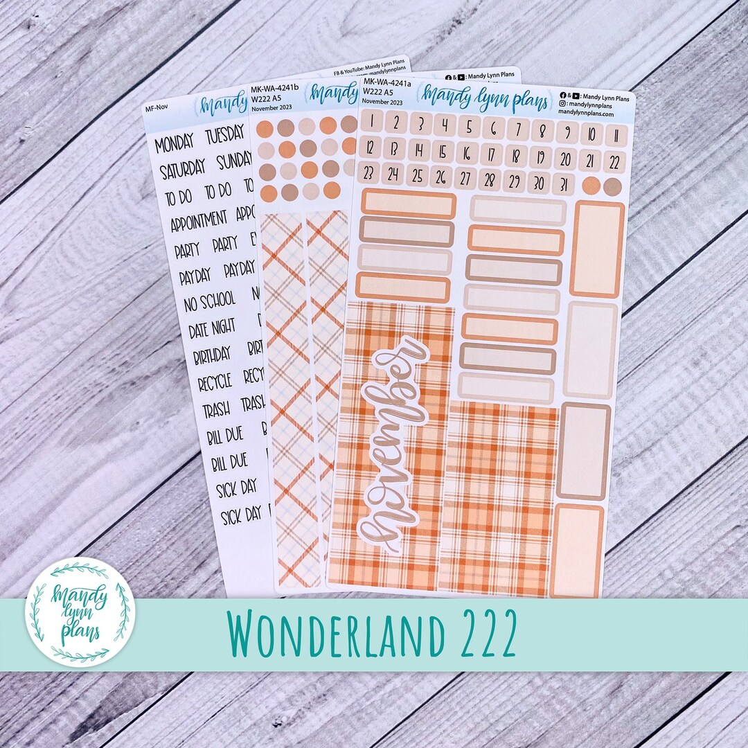 Wonderland 222 November 2023 Monthly Kit Pumpkin Plaid 241 - Etsy