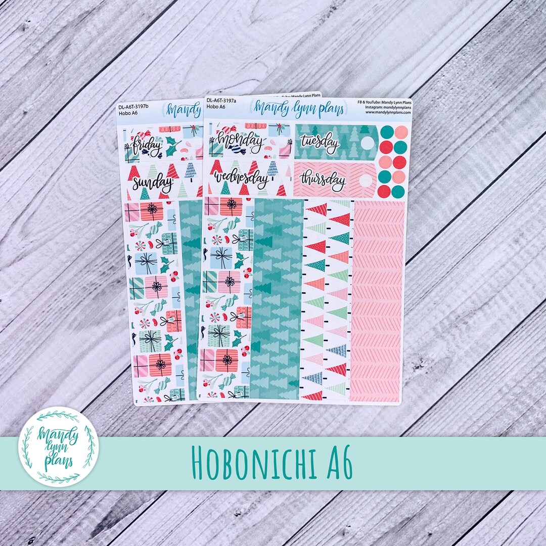 Hobonichi A6 Daily Page Sticker Kit || Merry and Bright || Hand ...