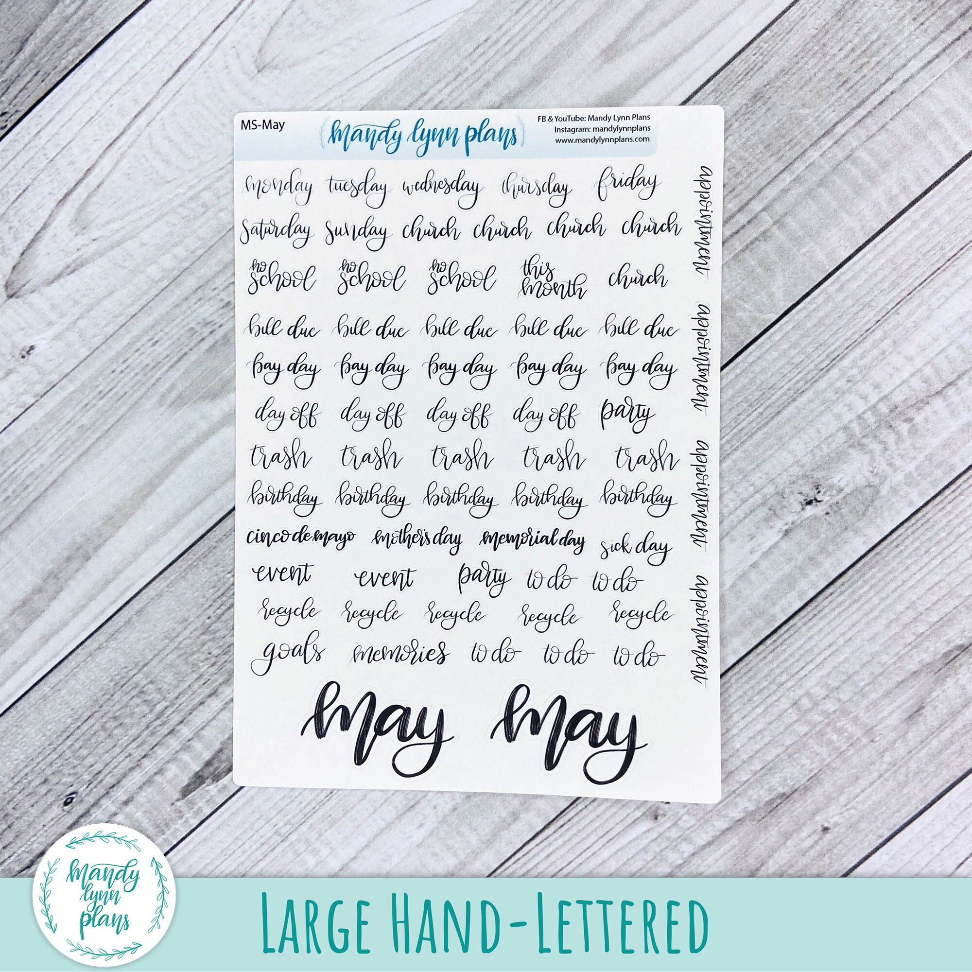 May Monthly Scripts Sheet Hobonichi Cousin Weeks and A6 - Etsy