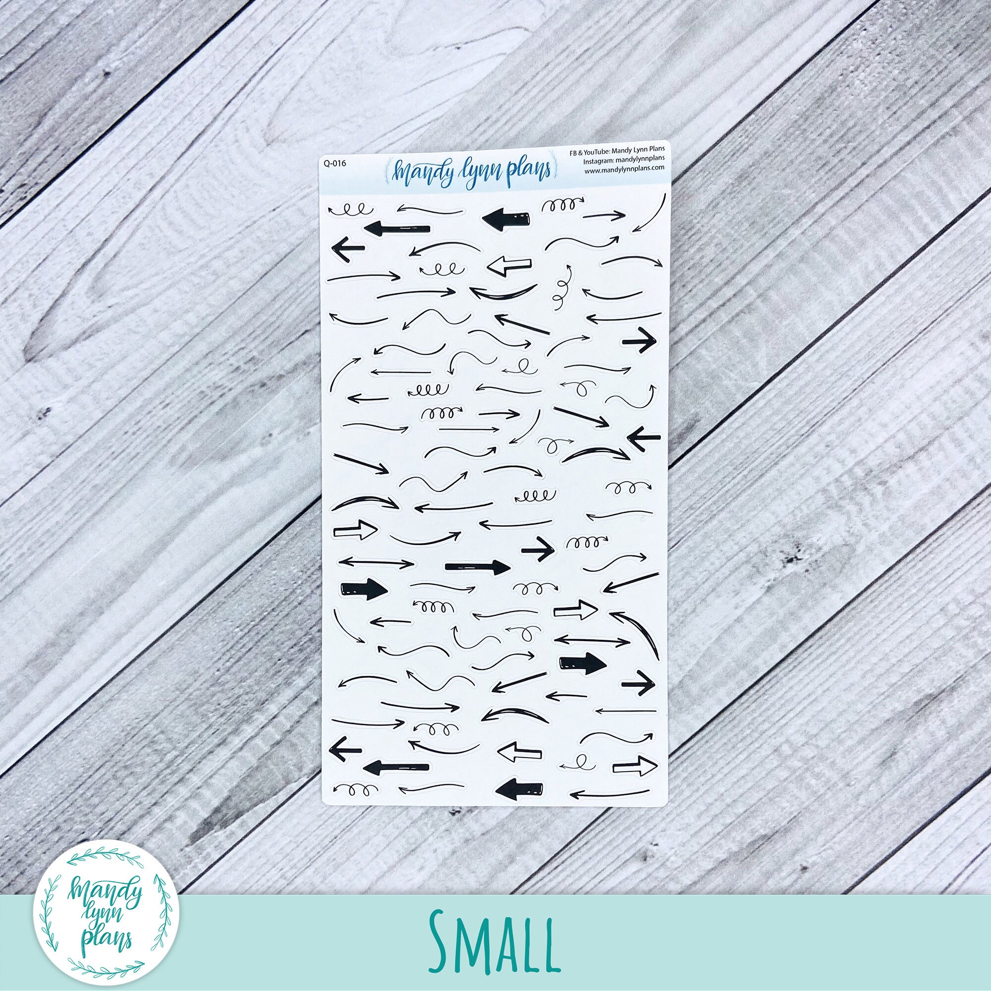 Arrow Planner Sticker Doodles || Removable White Matte or Clear Matte ...