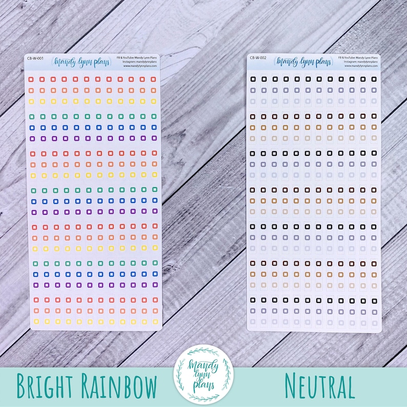 Hobonichi Weeks Checkboxes 84 Removable Matte Stickers - Etsy