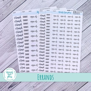 Errands Script Stickers || Removable White Matte or Clear Matte ...