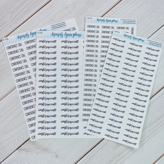 Conference Call Script Stickers Removable White Matte or | Etsy