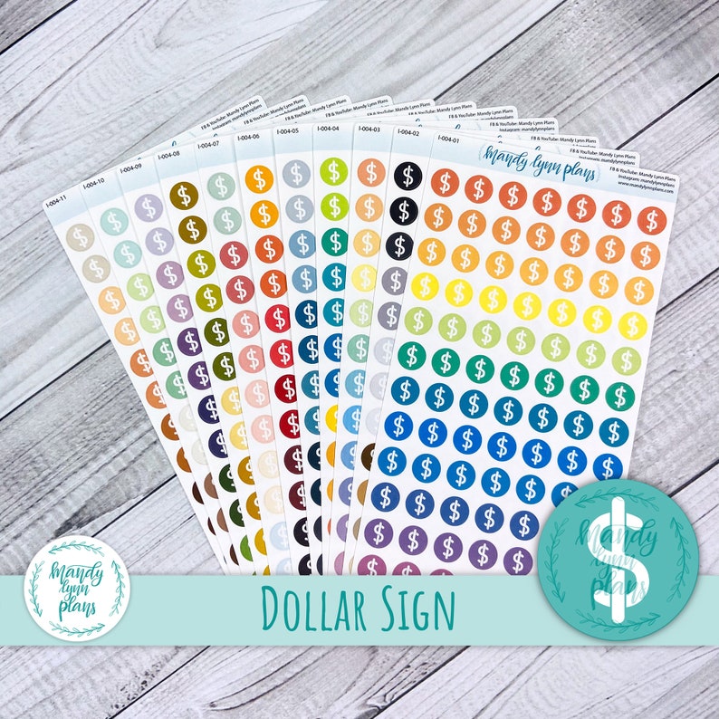 Dollar Sign Planner Icon Payday Bill Bank Money 84 - Etsy