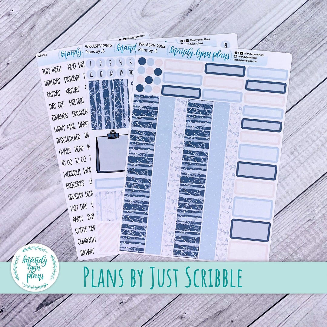 A5 Plans by Just Scribble Weekly Kit || Winter Forest || 296 - Etsy