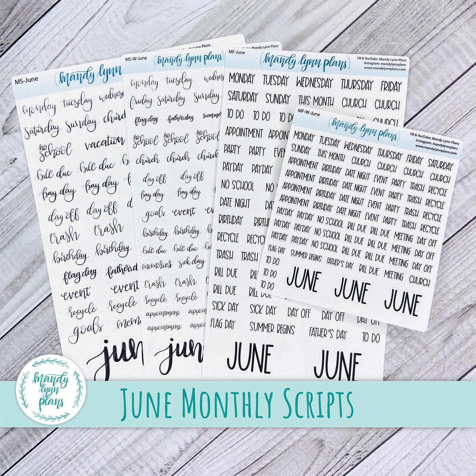 June Monthly Scripts Sheet Hobonichi Cousin Weeks and A6 | Etsy