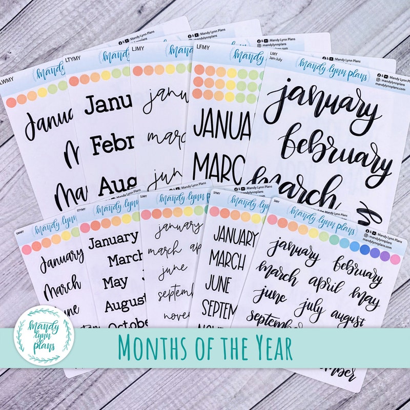 Monthly Small Stickers - Etsy