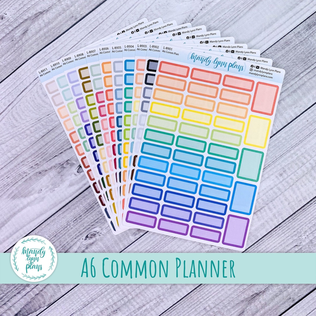 A6 Common Planner || Skinny Labels - Etsy