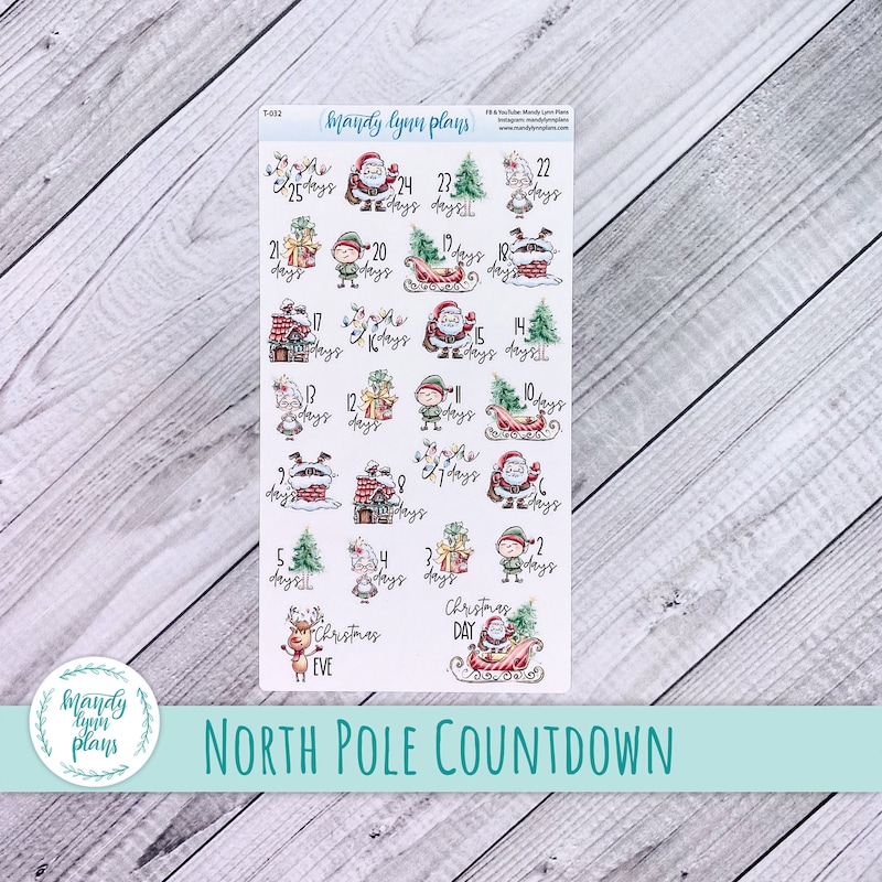 Christmas Countdown Stickers - Etsy